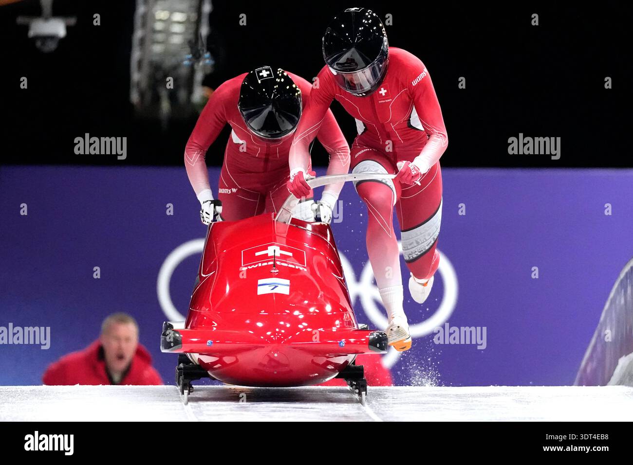 Switzerland's Melanie Hasler, right, and Nadja Pasternack start for a ...
