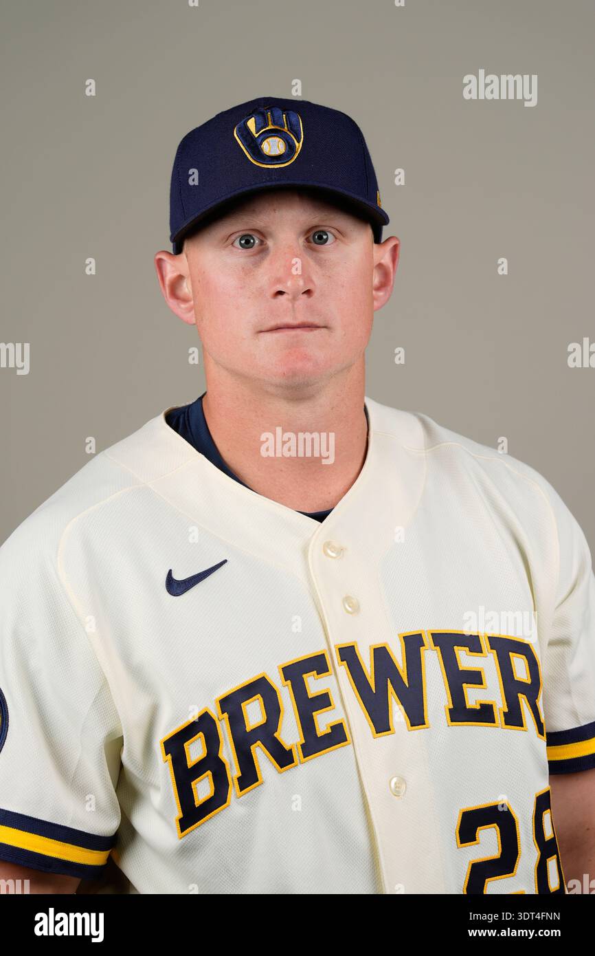Milwaukee Brewers' Andrew Vaughn is seen Friday, Feb. 20, 2026, in ...