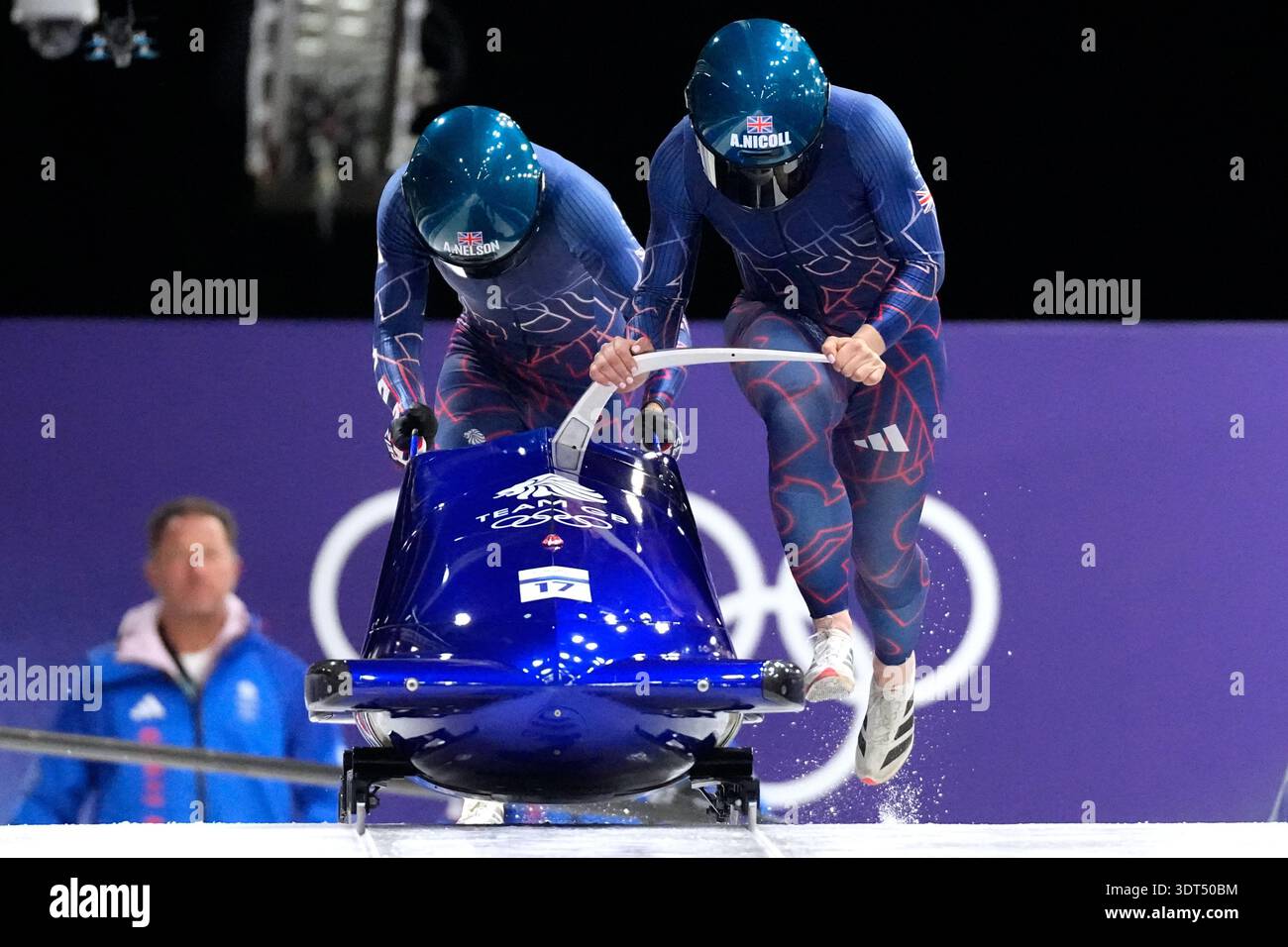 Britain's Adele Nicoll, right, and Ashleigh Nelson start for a two ...
