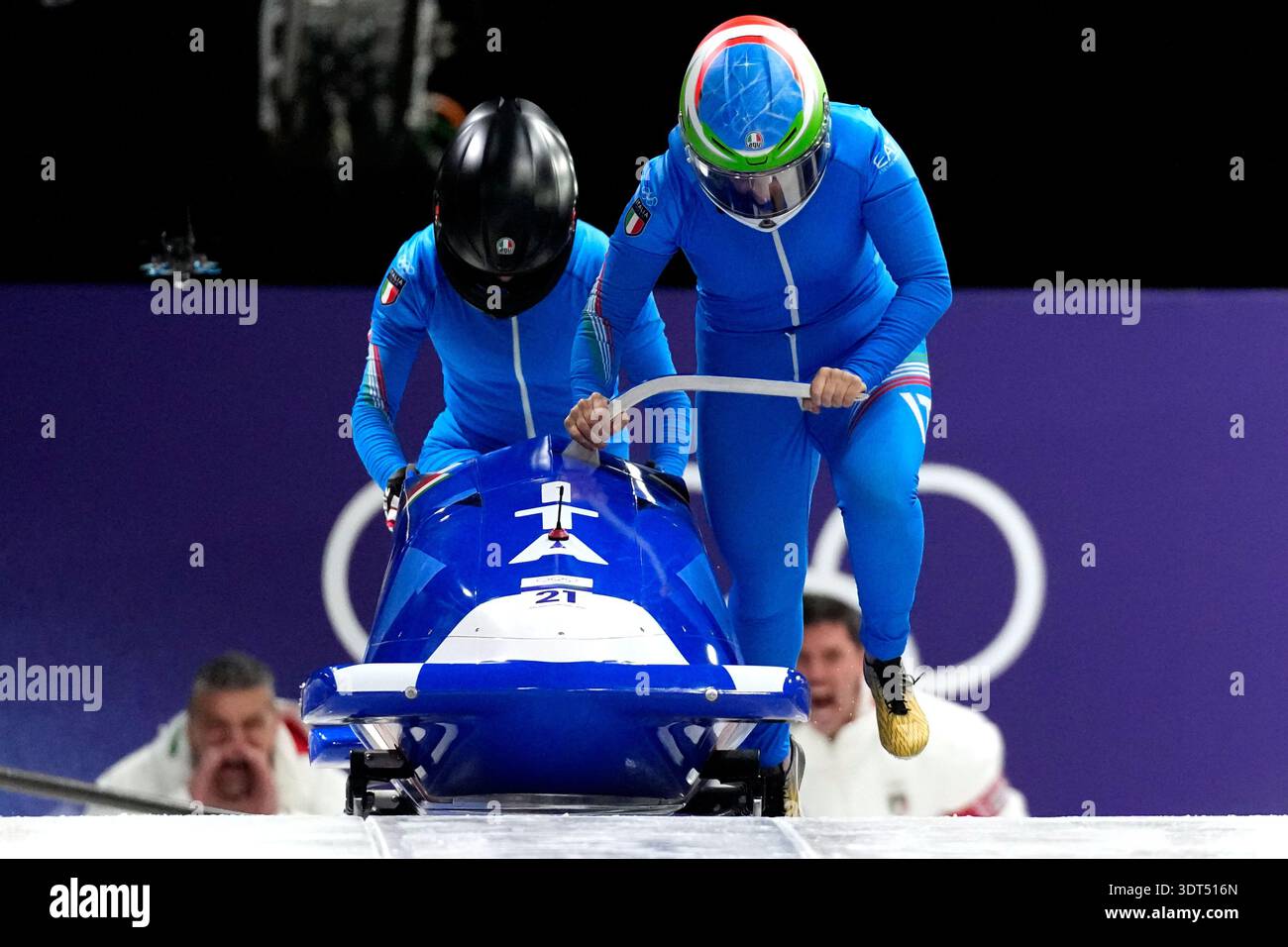 Italy's Simona de Silvestro, right, and Anna Costella start for a two ...