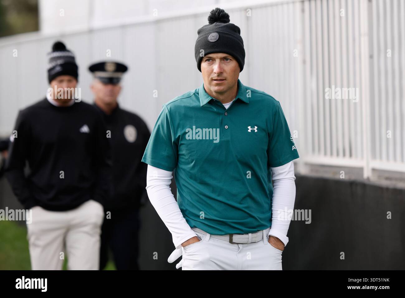 Jordan Spieth walks toward the 18th tee during the first round of the ...