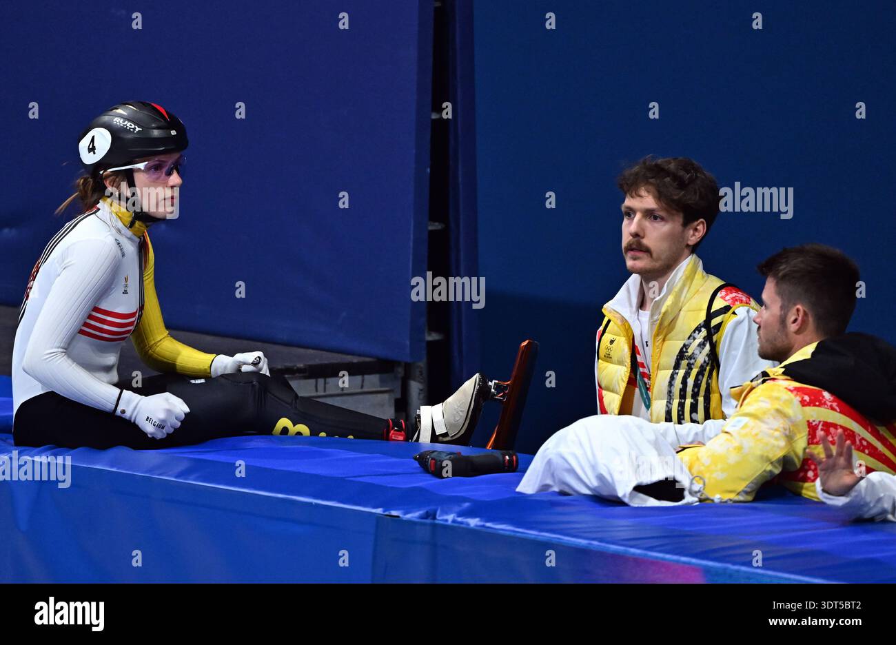 Belgian shorttrack skater Hanne Desmet and Belgian Steven Peeters ...
