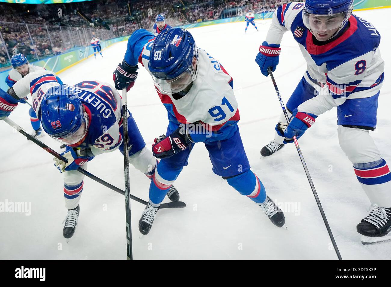 Slovakia's Matus Sukel (91) challenges with United States' Jake ...