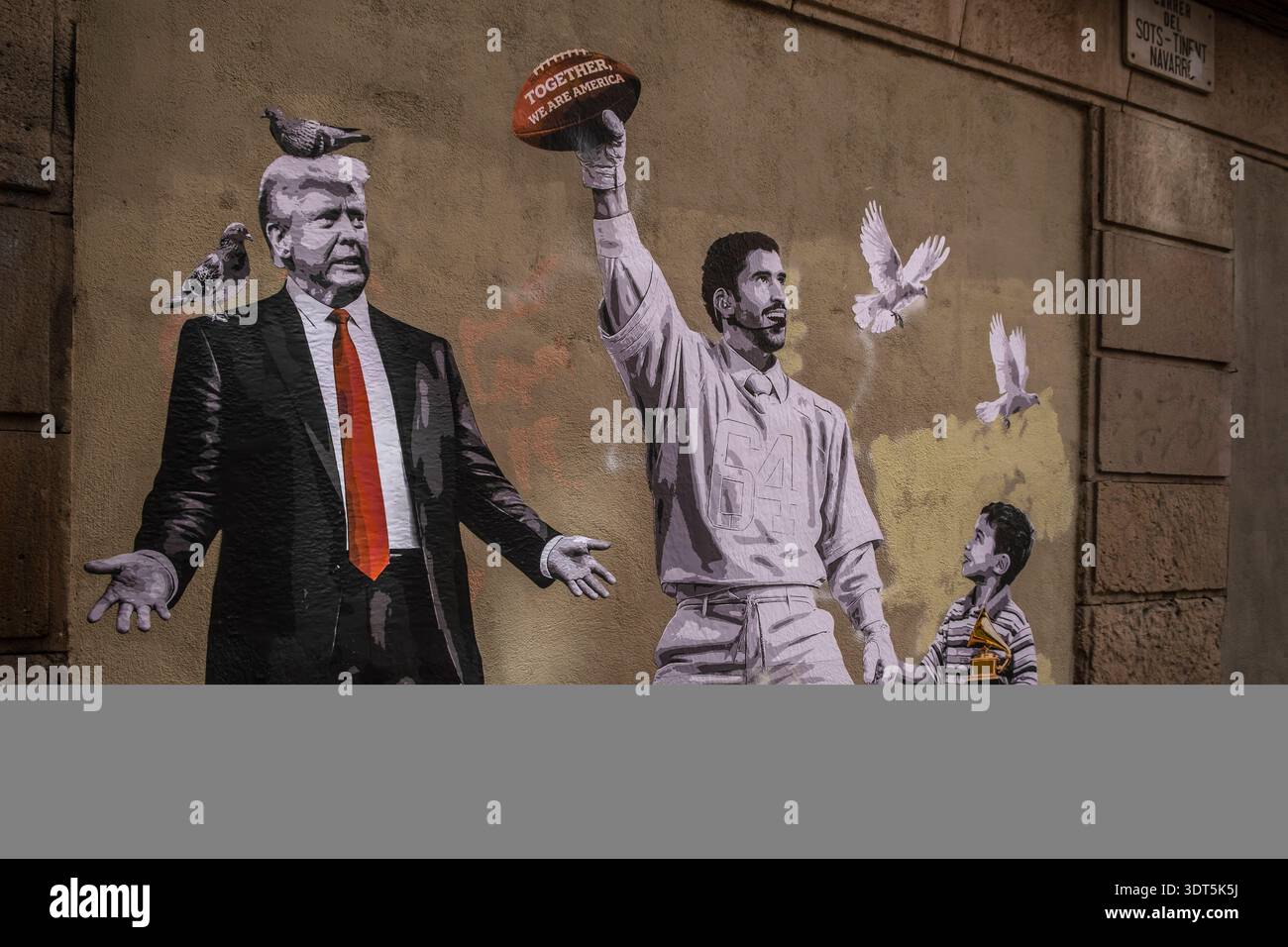 February 20, 2026, Barcelona, Catalonia, Spain: Alberto Leon s mural ...