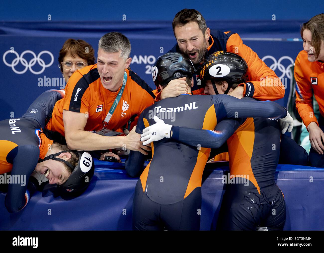 MILAN - Teun Boer, Melle van 't Wout, national coach Niels Kerstholt ...