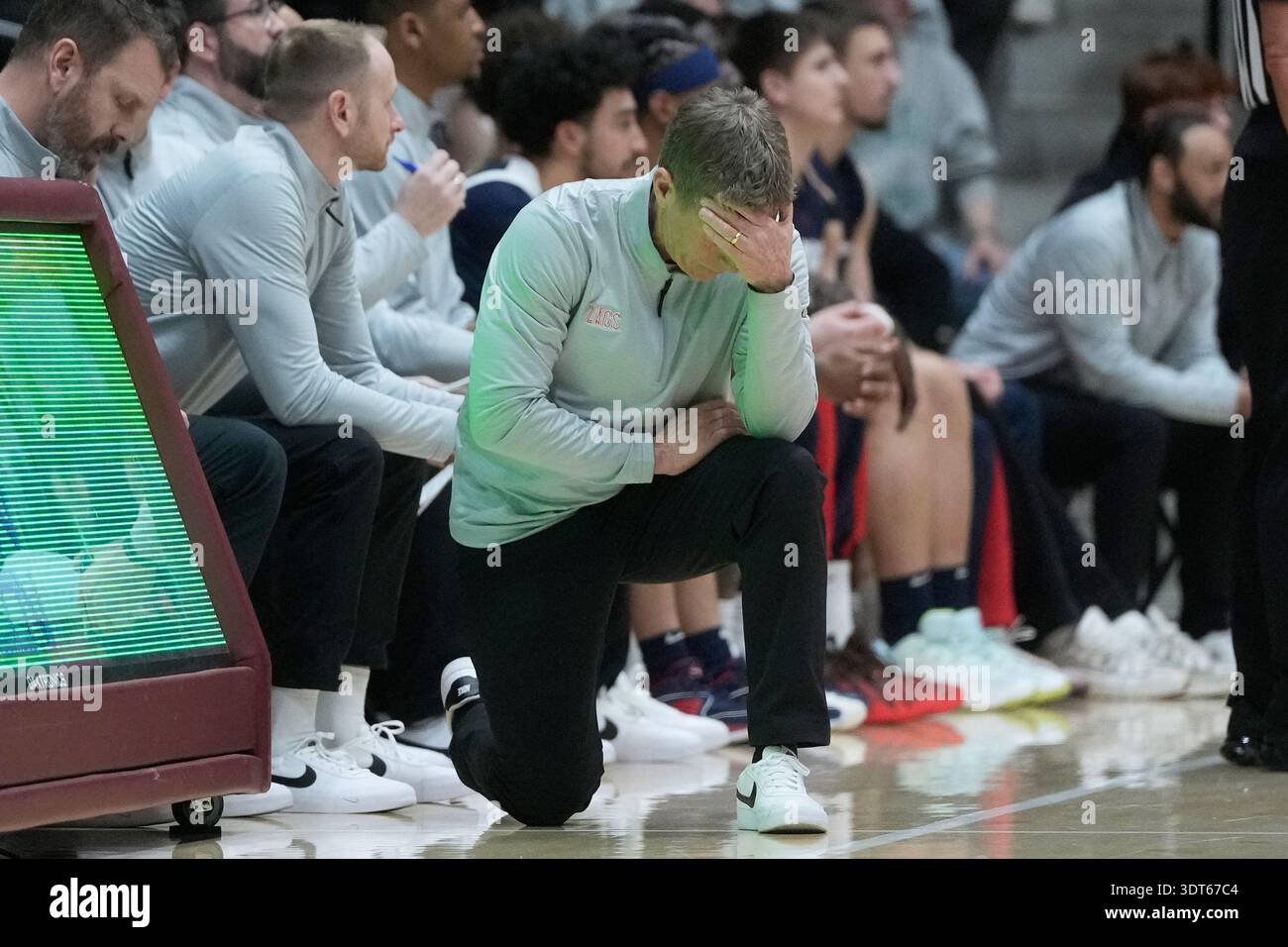 Gonzaga head coach Mark Few during an NCAA college basketball game ...