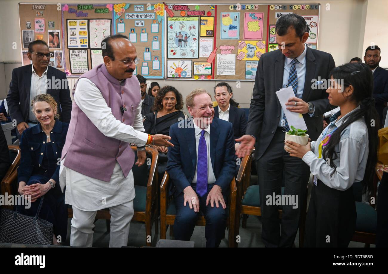 NEW DELHI, INDIA - FEBRUARY 20: Brad Smith, President of Microsoft ...