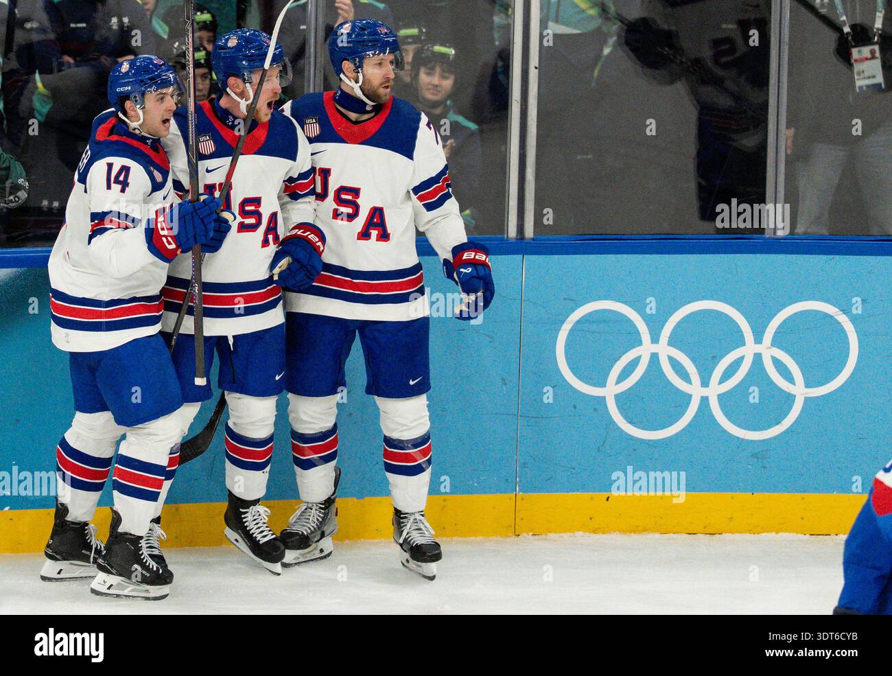 20.02.2026, Milan, Olympic Games: hockey USA vs Slovakia, In the ...