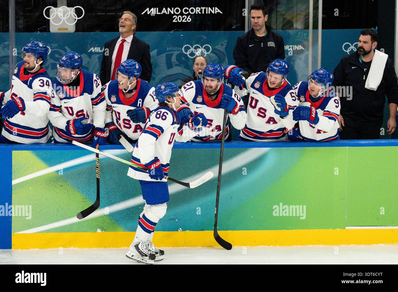 20.02.2026, Milan, Olympic Games: hockey USA vs Slovakia, In the ...