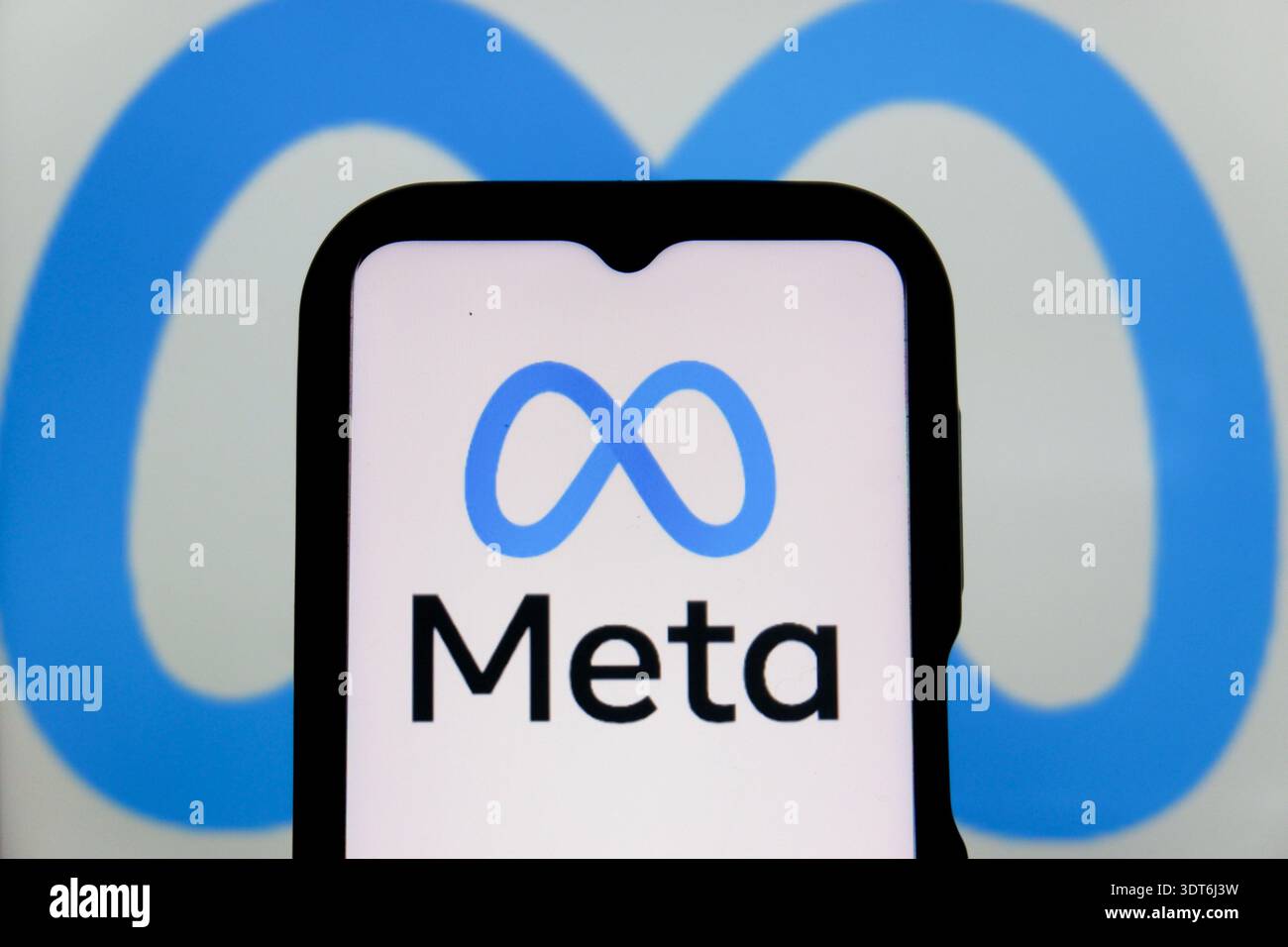 In this photo illustration, the Meta logo is displayed on a smartphone ...