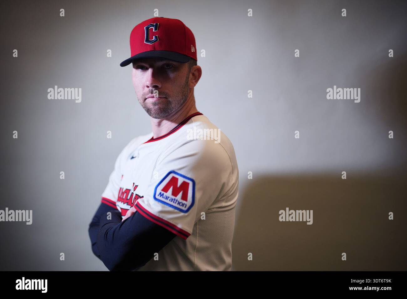 This is a 2026 photo of David Fry of the Cleveland Guardians MLB ...