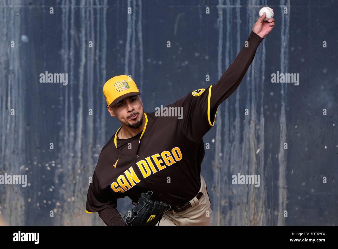San Diego Padres pitcher Matt Waldron warms up in the bullpen during ...