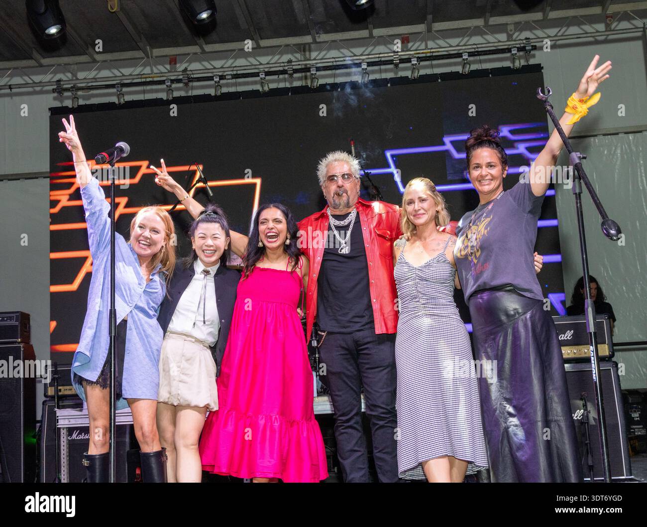 MIAMI BEACH, FL - FEB 20: Chefs Tiffani Faison, Mei Lin, Maneet Chauhan ...