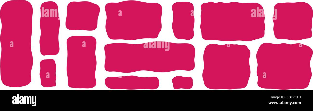 Minimal abstract rectangle forms with organic wavy edges. Good for text ...