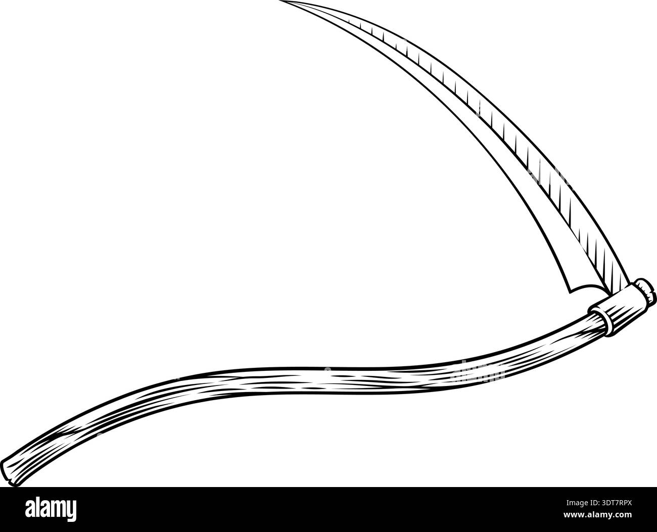 Scythe farming tool drawing hi-res stock photography and images - Alamy