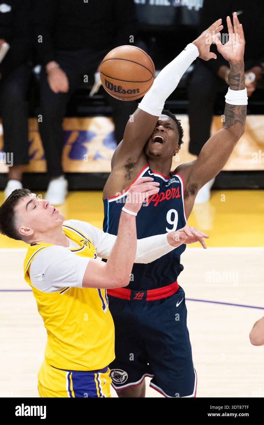 Los Angeles Clippers' Benedict Mathurin (9) and Los Angeles Lakers ...