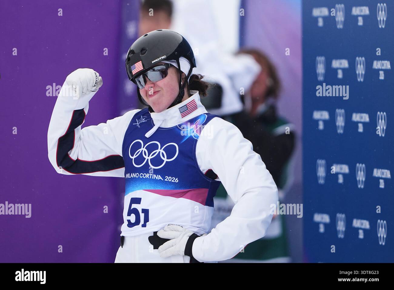 United States' Kaila Kuhn (5-1) reacts to her score during the ...
