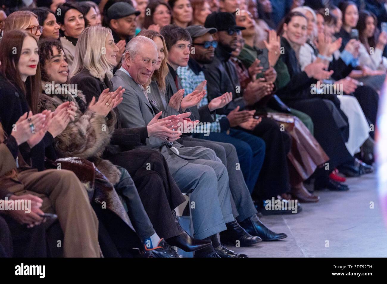 King Charles III attends TOLU COKER Fall/Winter 2026-2027 runway during ...