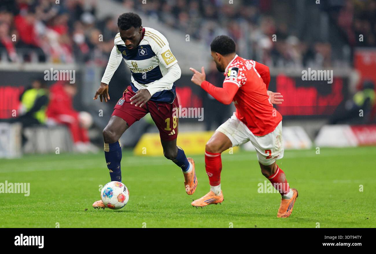 from left: Bakery Jatta (HSV Hamburg), Phillipp Mwene Mainz, February ...