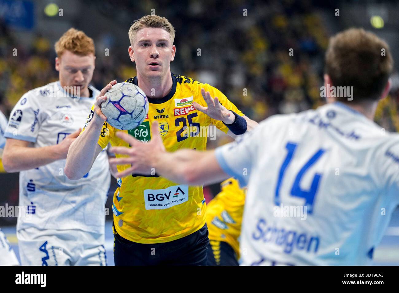 from left: Nicolai Theilinger (TBV, 3), Haukur Thrastarson (RNL, 25 ...