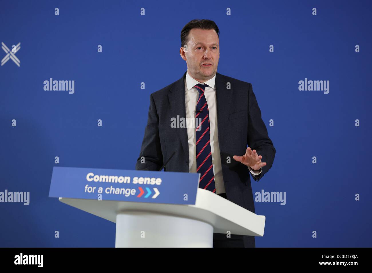 Scottish Conservative leader Russell Findlay addresses the Scottish ...