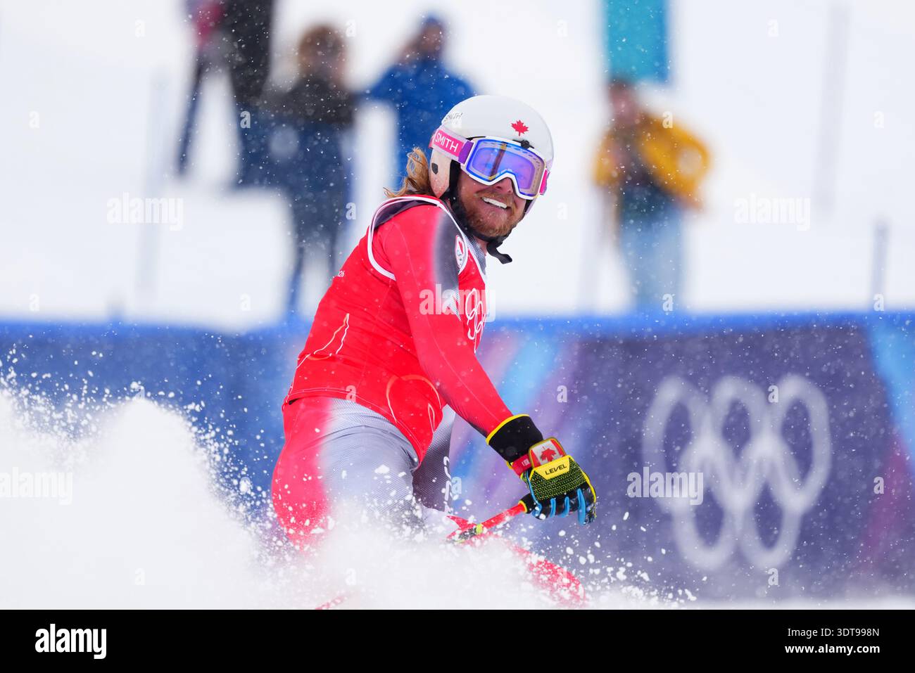 Canada's Jared Schmidt comes into the finish zone after qualifying ...