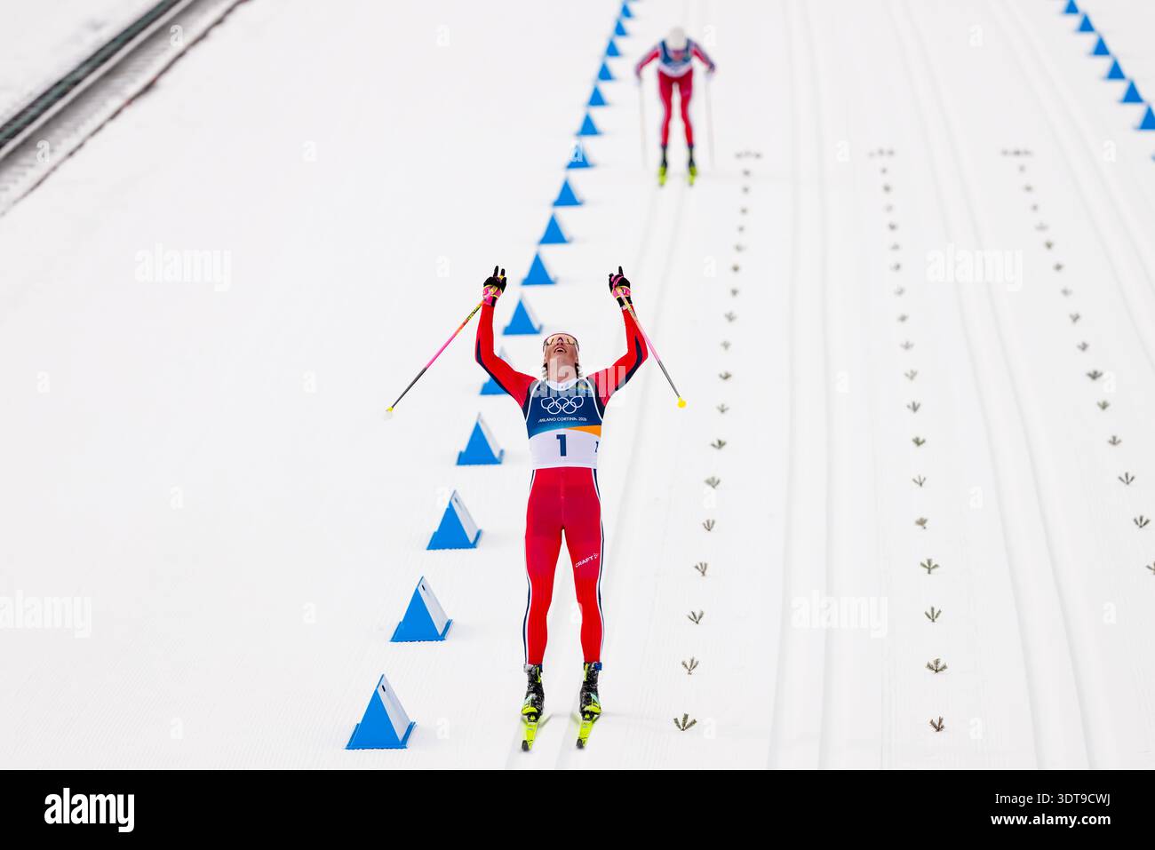 Johannes Hoesflot Klaebo, of Norway, crosses the finish line to win the ...