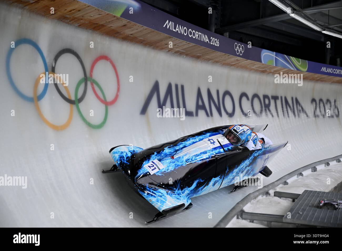 Cortina d Ampezzo, Italy, February 21th 2026. Adam Edelman, Menachem ...