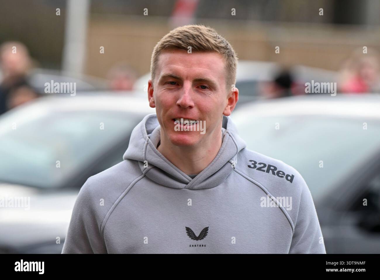 Matt Targett of Middlesbrough arrives for the Sky Bet Championship ...