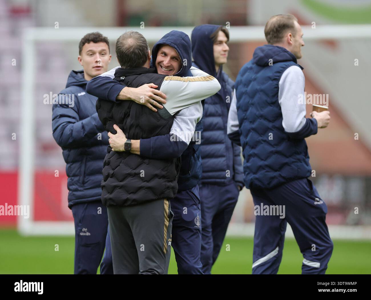 Falkirk players arrive ahead of the William Hill Premiership match at ...