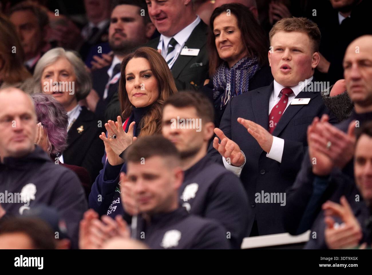 The Princess of Wales with injured England player Fin Baxter in the ...