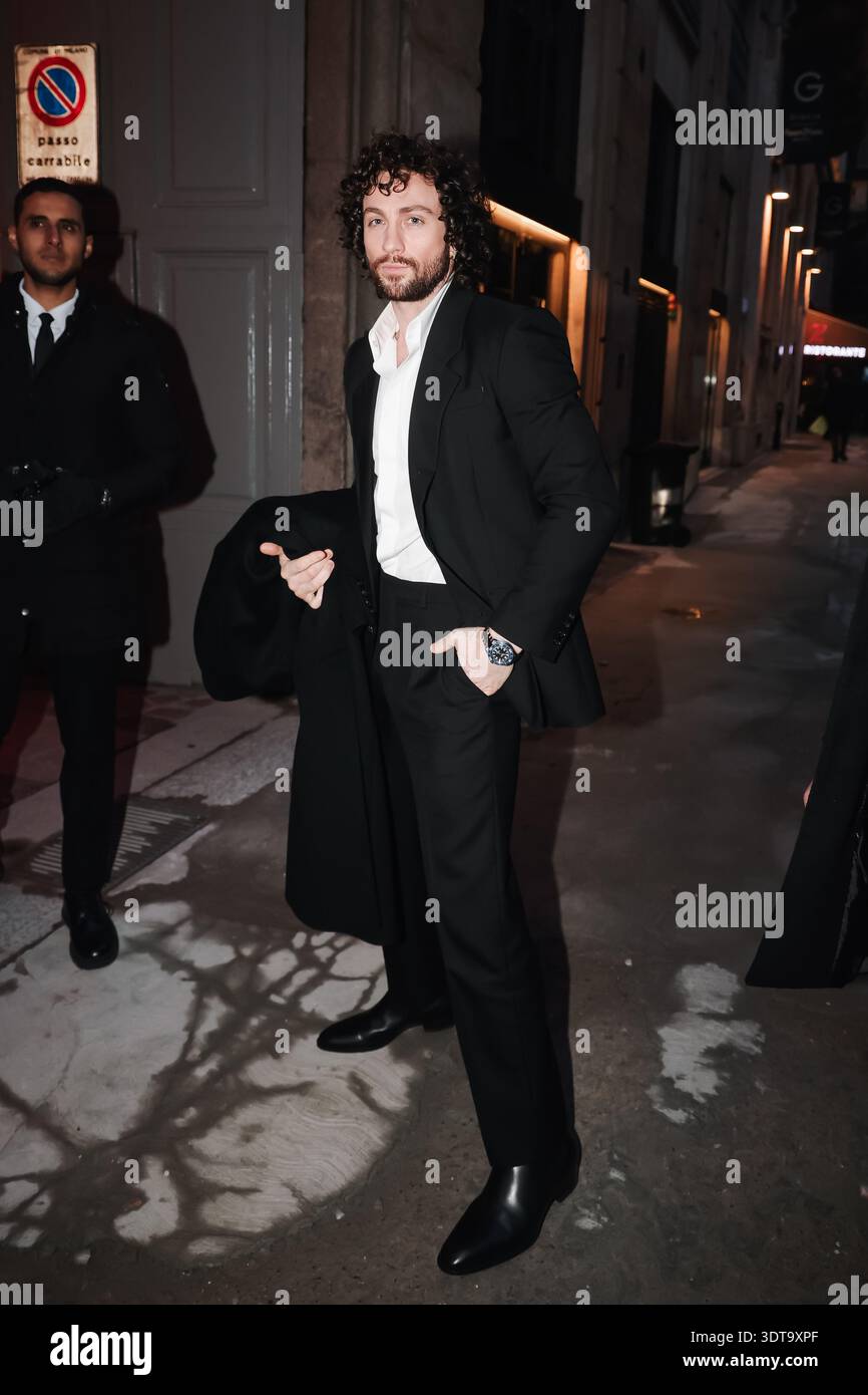 Aaron Taylor-Johnson, a British actor, arrives at the LA28 OMEGA Party ...
