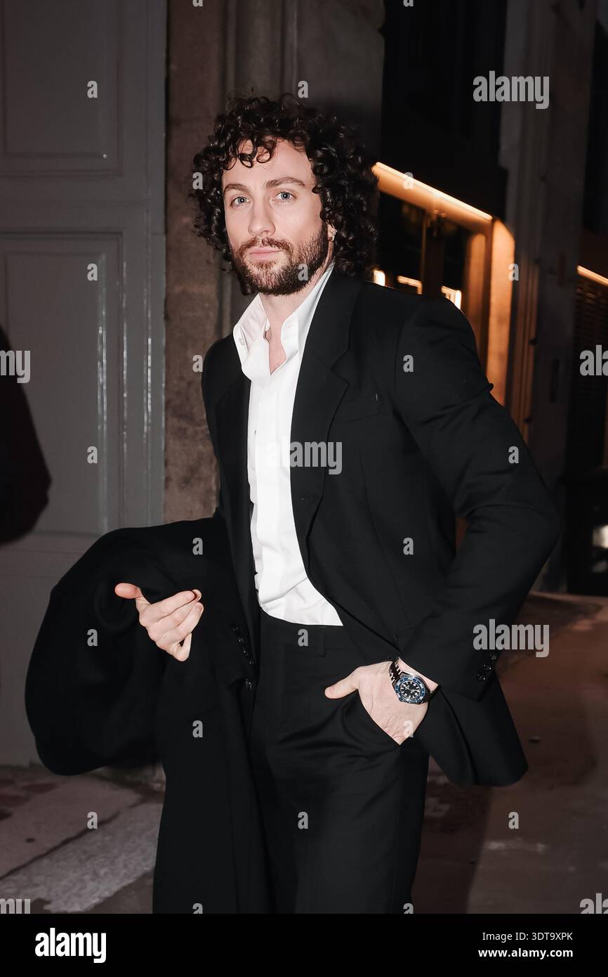 Aaron Taylor-Johnson, a British actor, arrives at the LA28 OMEGA Party ...