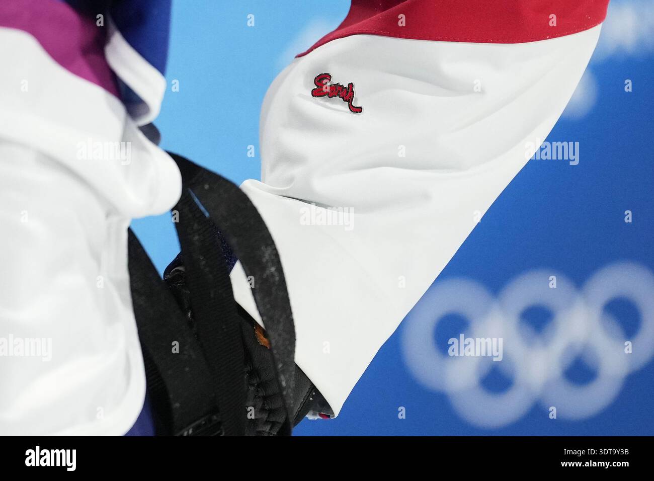 United States' Nick Goepper wears a "Sarah" pin during the men's ...