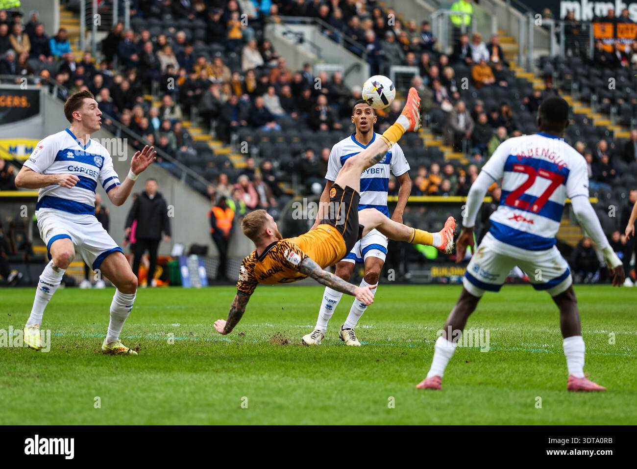 Hull, United Kingdom . 21 February, 2026. Oliver McBurnie of Hull City ...