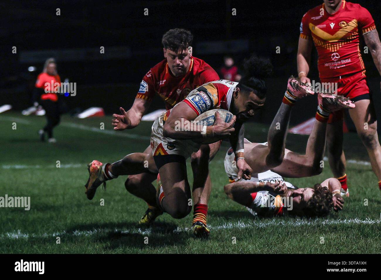 Waqa Blake scores a try during the BetFred Super League match between ...