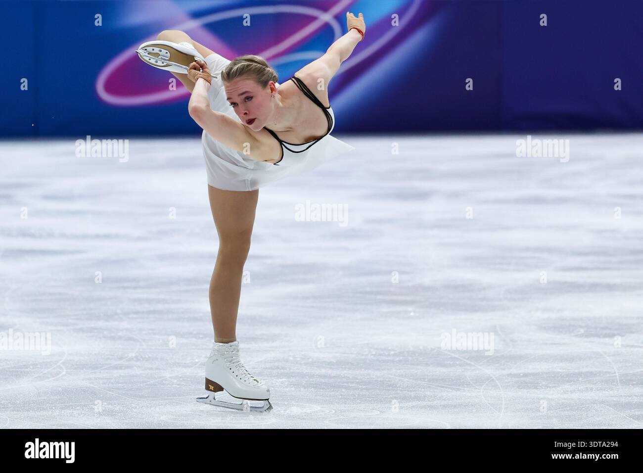 Anastasiia Gubanova of Georgia competes during the Figure Skating Women ...