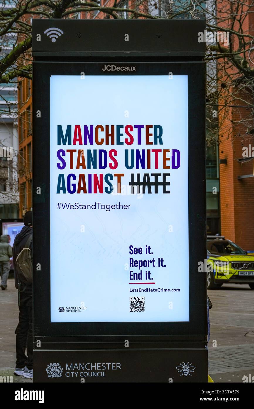 Manchester, UK. 21st Feb 2026. Protesters supporting Britain First ...