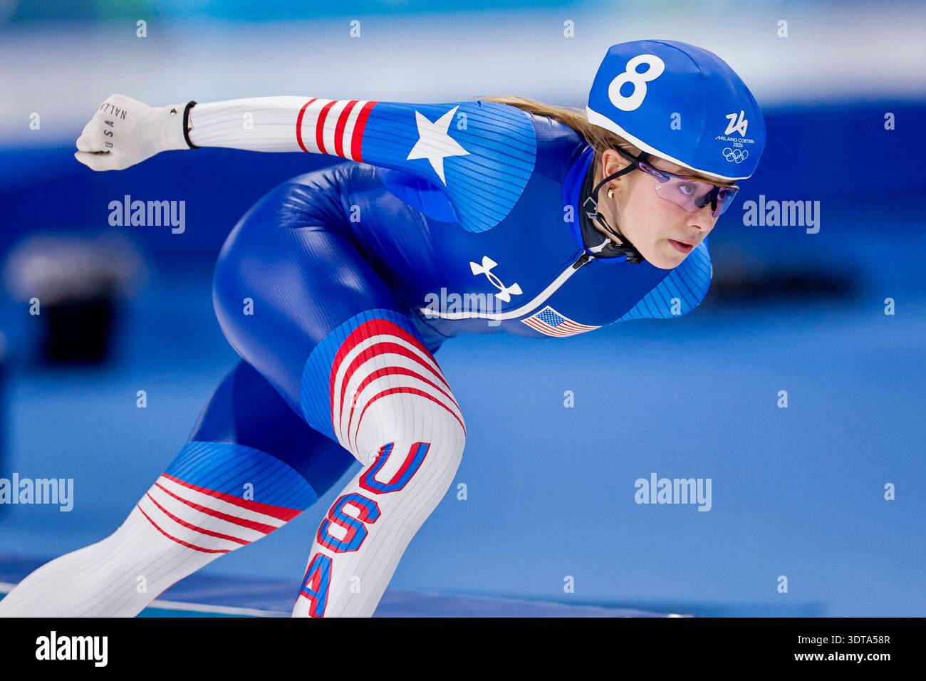 Greta Myers of United States of America competing on the Speed Skating ...