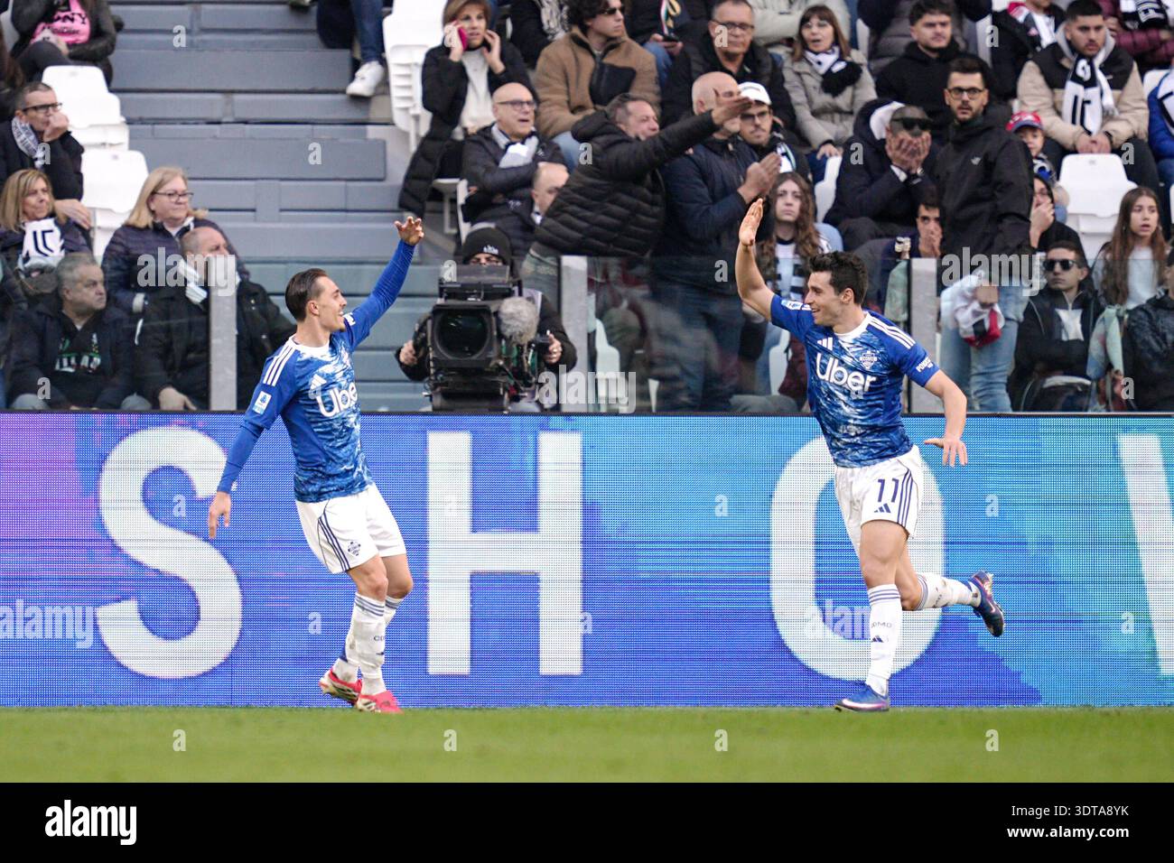 Como's Maxence Caqueret celebrates after scoring during the Italian ...