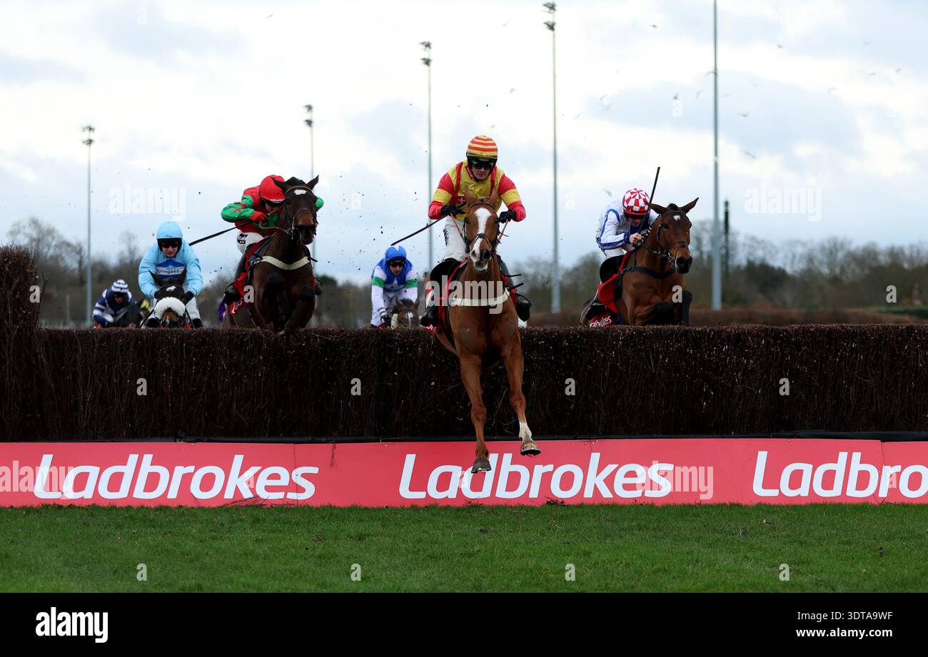 Lookaway (centre) ridden by jockey Jack Quinlan on their way to winning ...