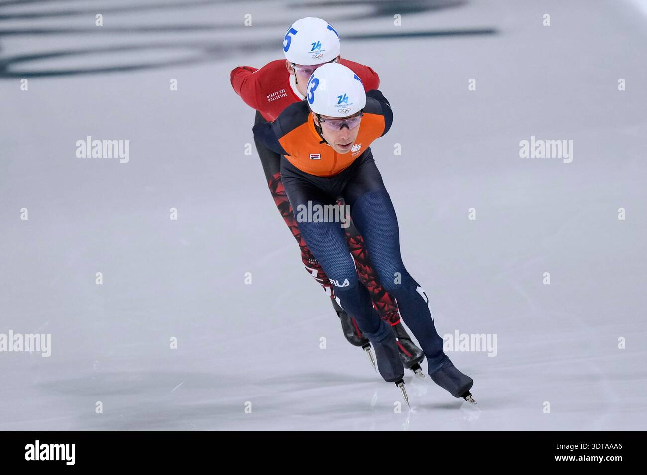 Jorrit Bergsma of the Netherlands, front, and Viktor Hald Thorup of ...