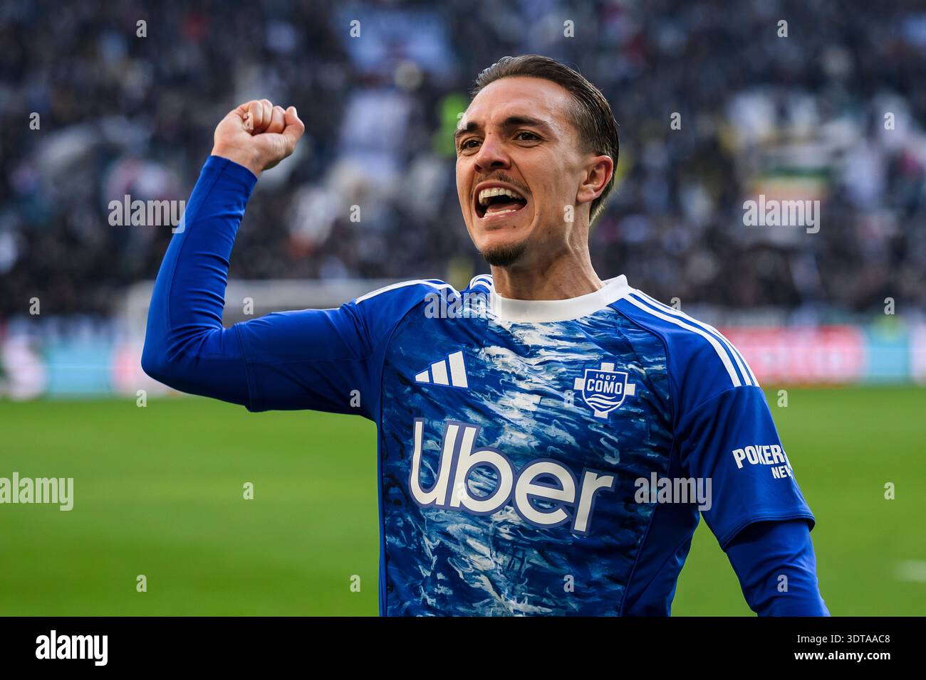 Maxence Caqueret of Como 1907 celebrates after scoring a goal during ...