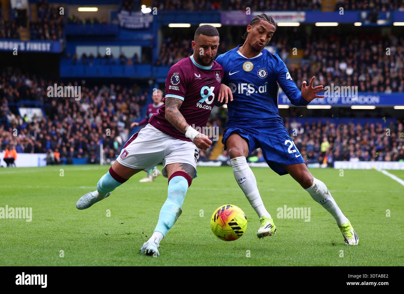 London, England, 21st February 2026. Kyle Walker of Burnley and Joao ...