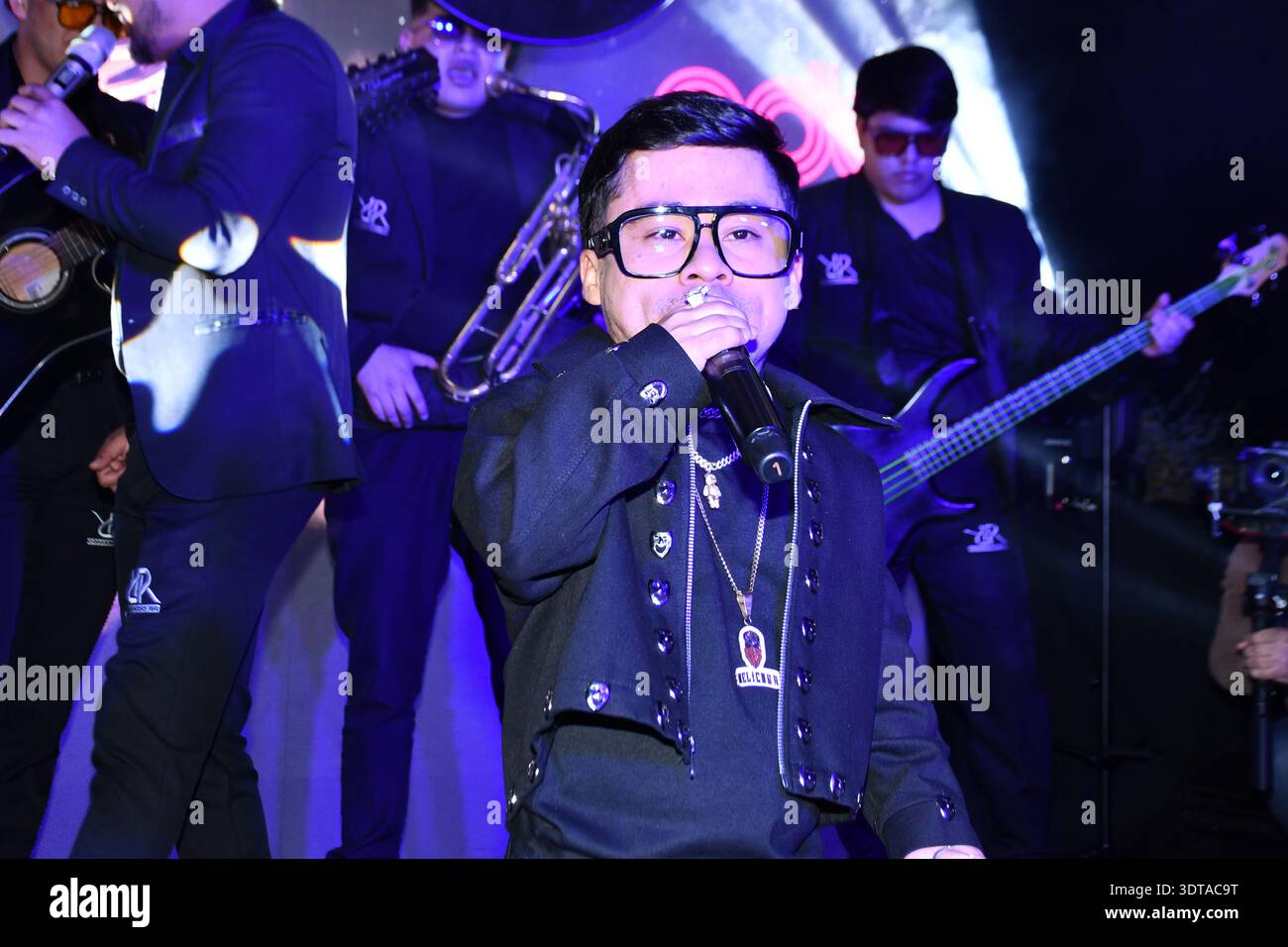 Influencer Abel Saenz, known as Abelito, performs during a press ...