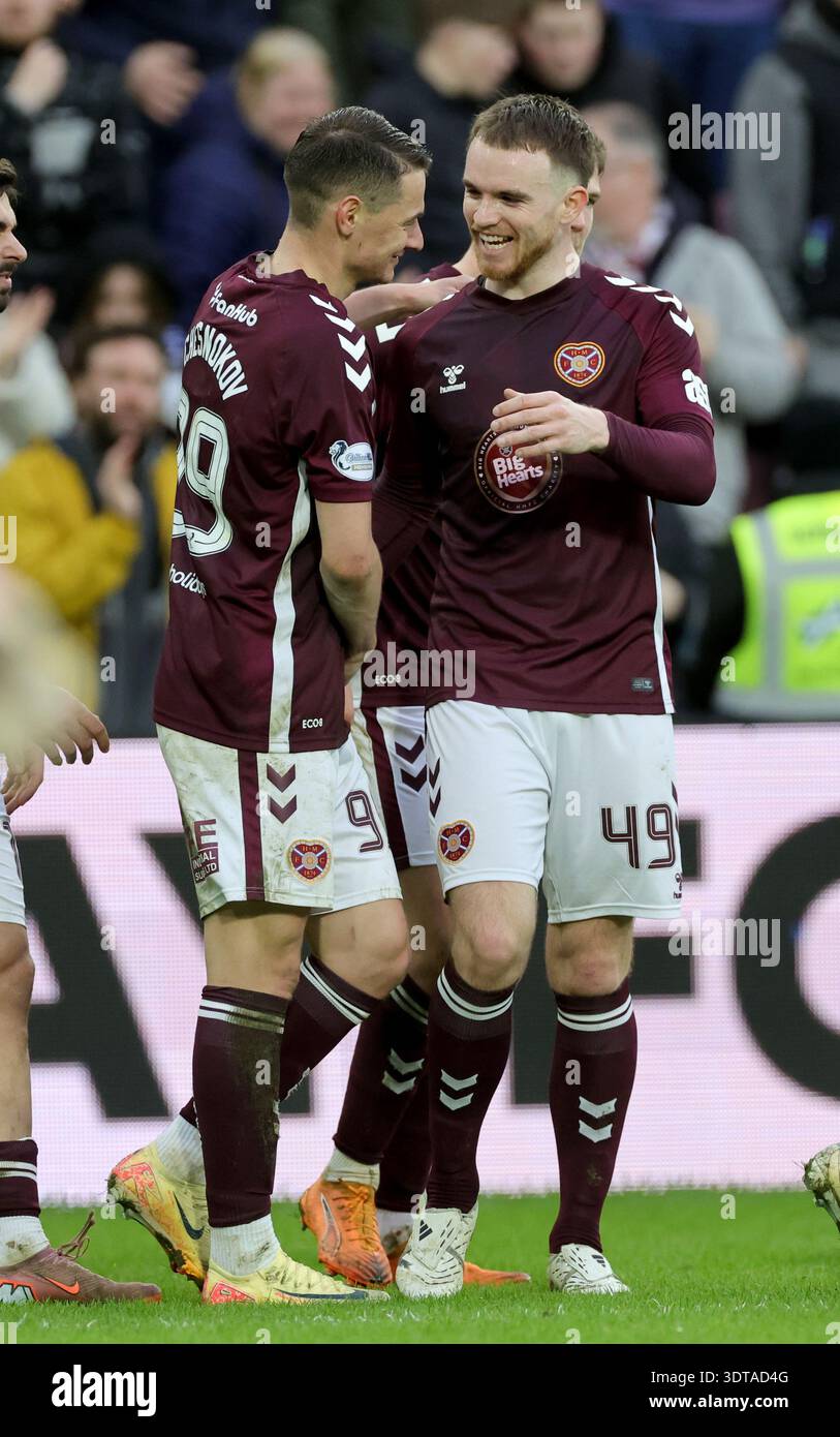 Heart of Midlothian's Islam Chesnokov celebrates after scoring their ...