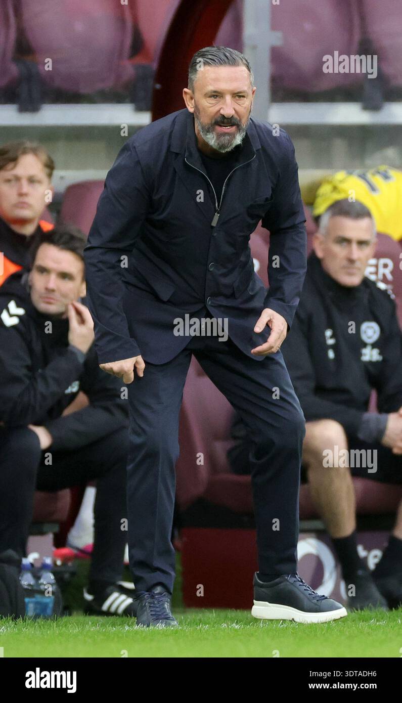 Heart of Midlothian manager Derek McInnes reacts during the William ...