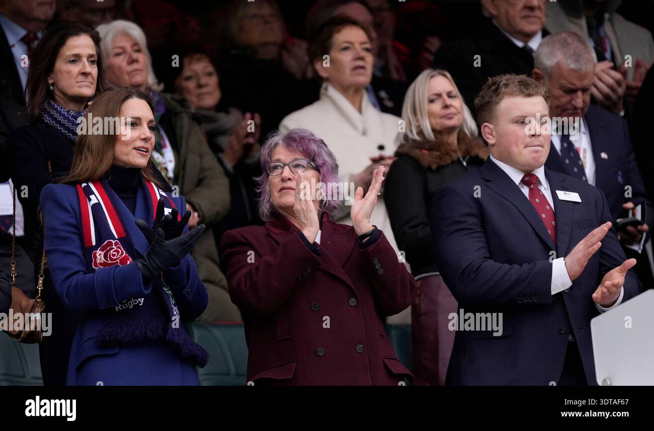 The Princess of Wales with RFU President Deborah Griffin and injured ...