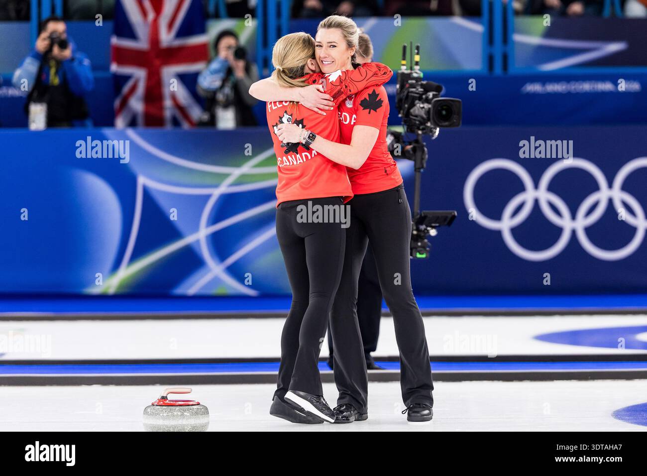 CORTINA, ITALY - FEBRUARY 21: Tracy Fleury (Canada) and Emma Miskew ...