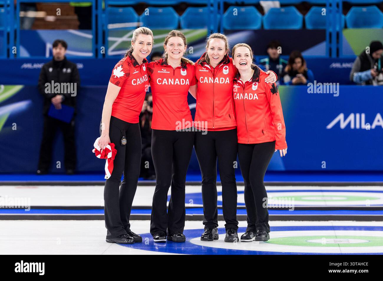CORTINA, ITALY - FEBRUARY 21: Bronze medalists Emma Miskew (Canada ...